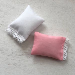 Miniature Pillow, Dollhouse Miniature, 1:12 Scale, Choose Pink or White ...