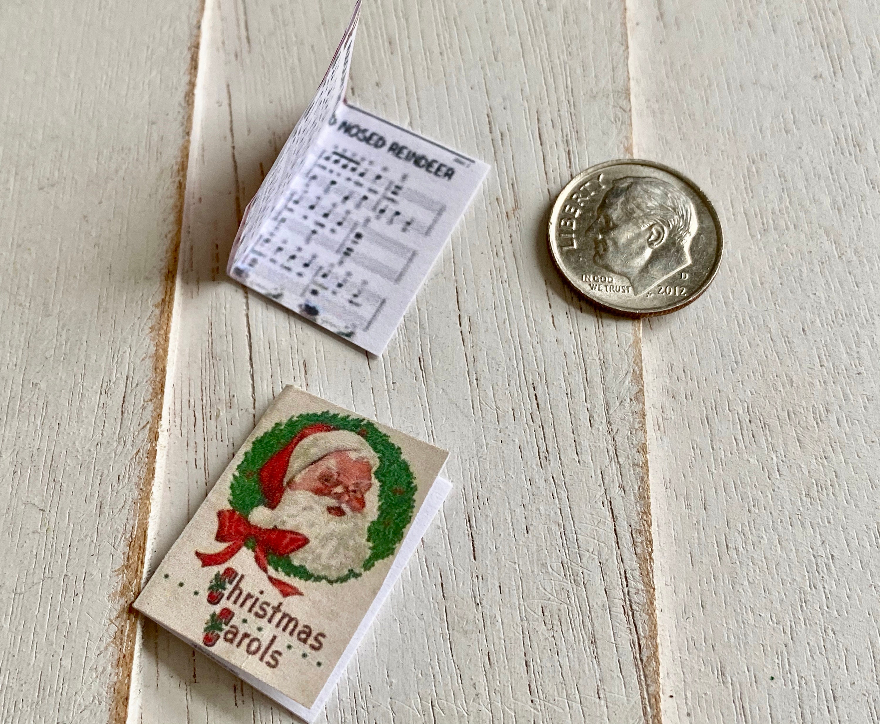Miniature Christmas Sheet Music Set 2 Pcs Holiday Decor Dollhouse miniature-christmas-sheet-music-set-2-pcs-holiday-decor-dollhouse