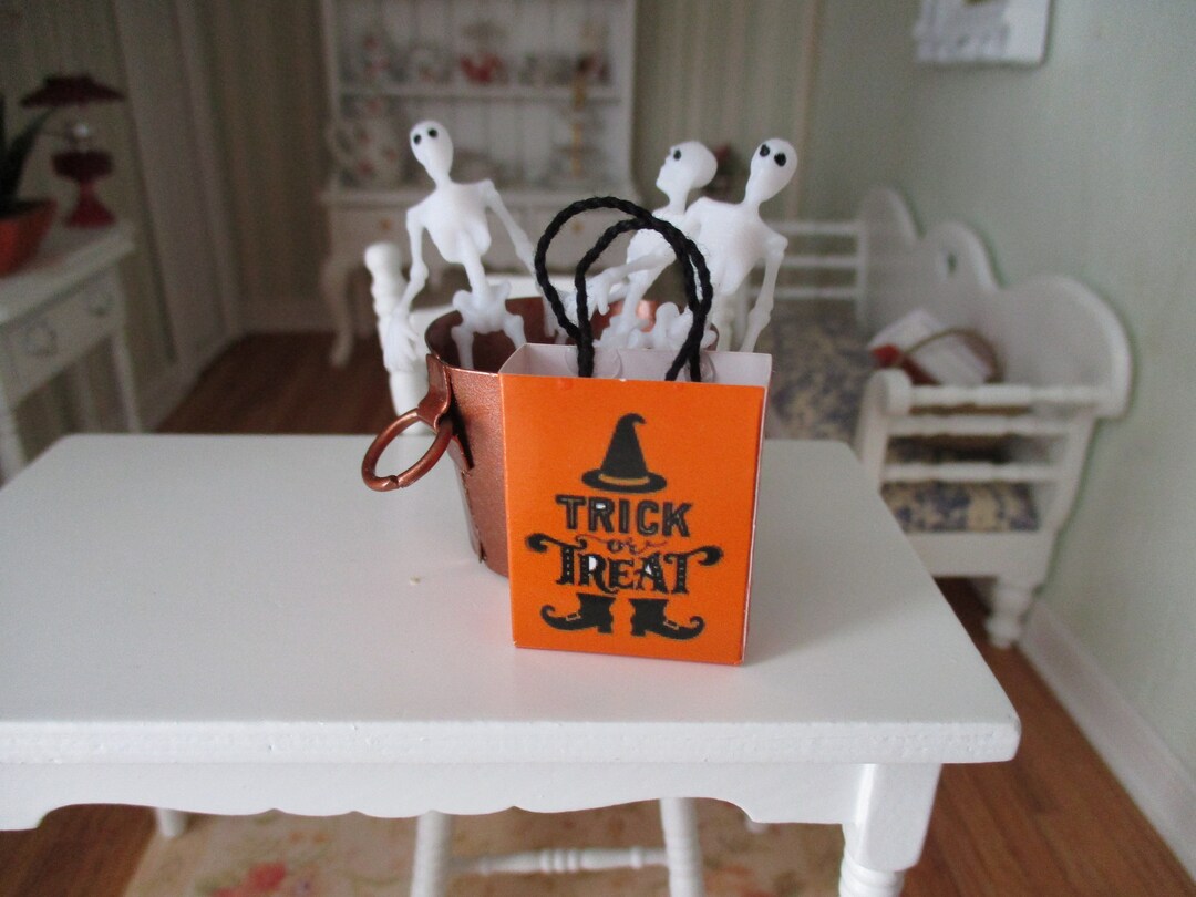 Miniature Trick or Treat Shopping Bag, Mini Paper Bag With Handles ...