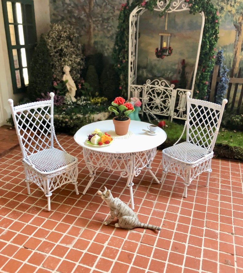 Miniature Table and Chair Set White Gathering Table and - Etsy