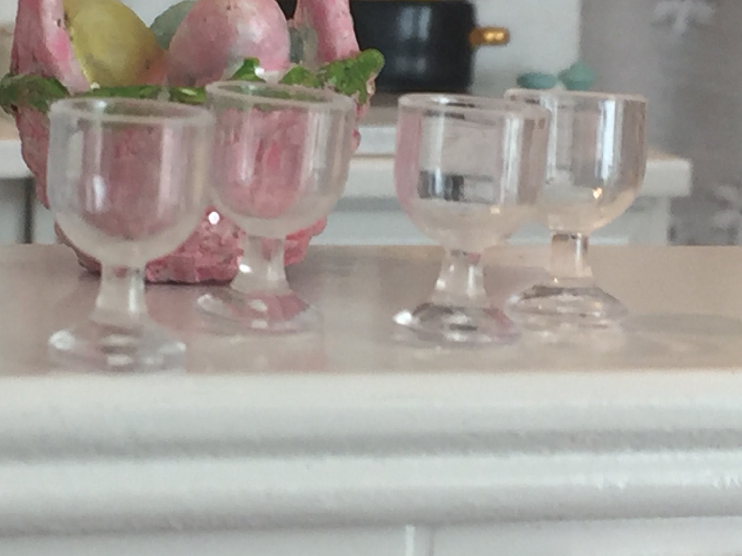 Miniature Wine Glasses Set Of 4 Style 71 Dollhouse Etsy