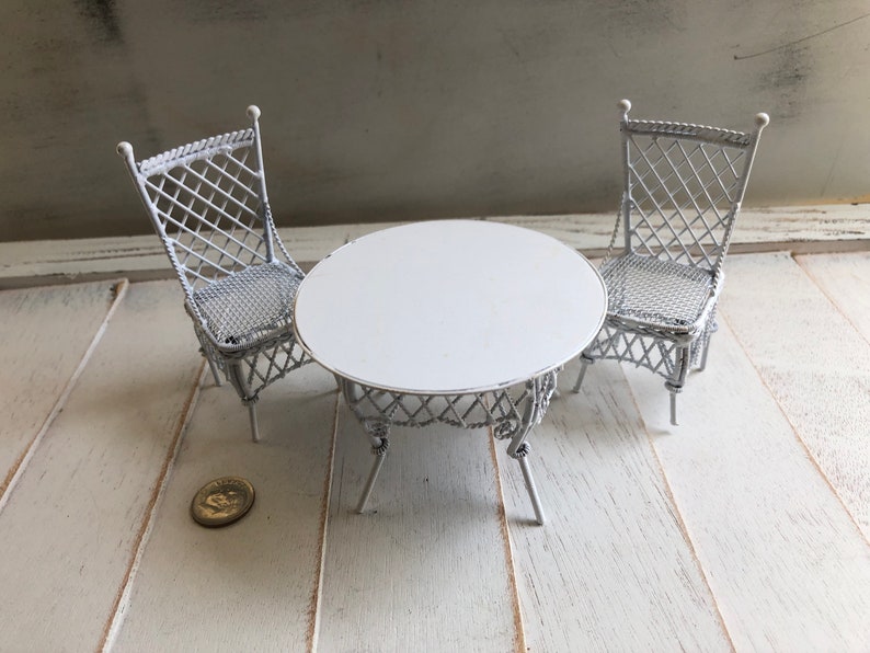 Miniature Table and Chair Set White Gathering Table and - Etsy