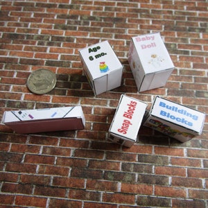 Miniature Game Toy Boxes Set, 5 Pieces, Mini Toys, CLEARANCE, Dollhouse ...