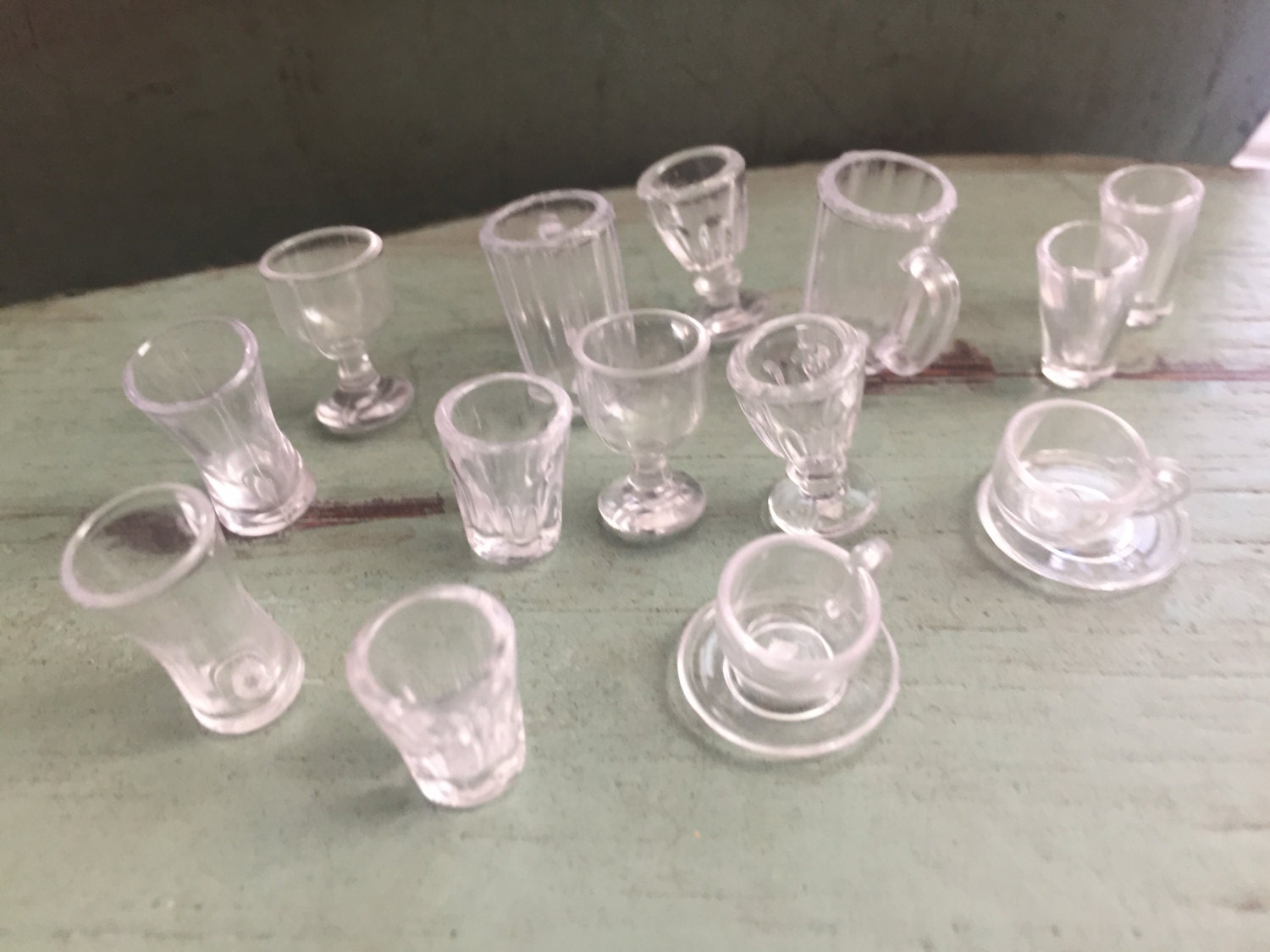 Miniature Glasses Assorted Glasses And Cups 14 Piece Set Etsy