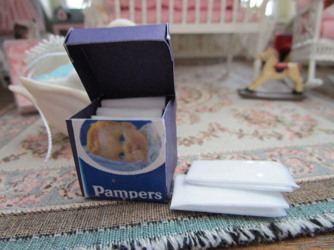 Miniature Diaper Box and Diapers Set 3 Pieces Style 61 - Etsy