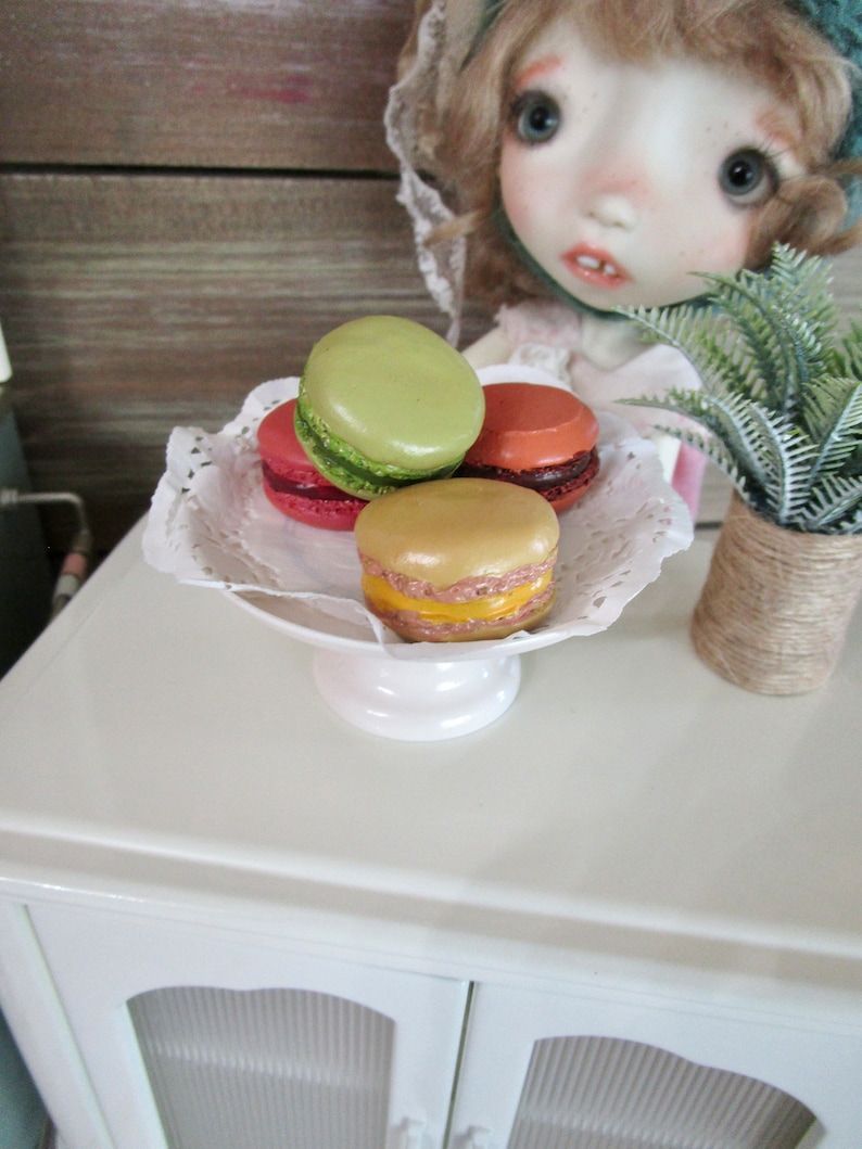 Miniature Macaron Set Mini Macarons and Service Dish Set 5 - Etsy