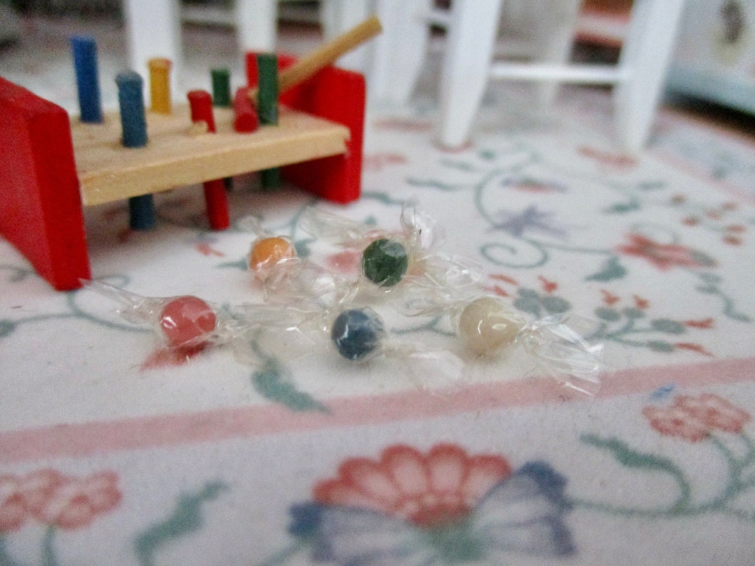 Miniature Candy, Mini Wrapped Gum Balls, 6 PC Set, Dollhouse Miniature ...