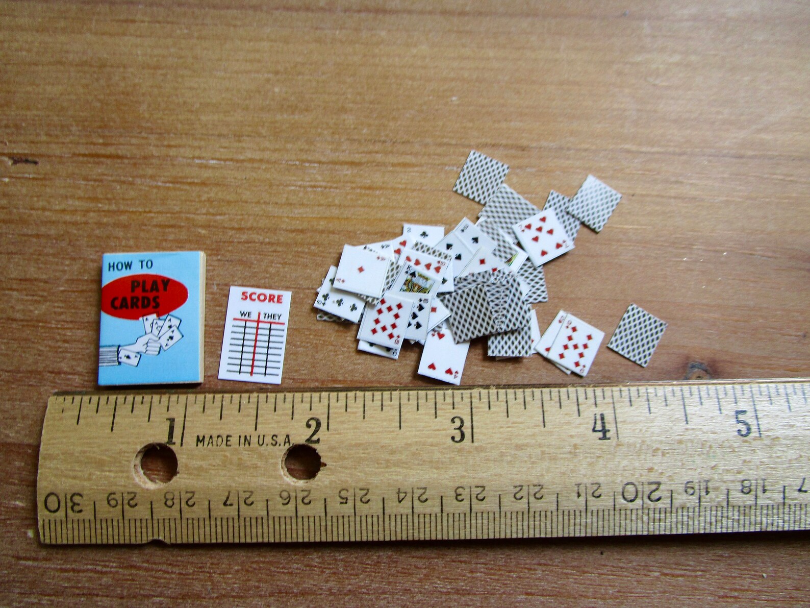 Miniature Playing Cards With Score Sheet and How to Book - Etsy