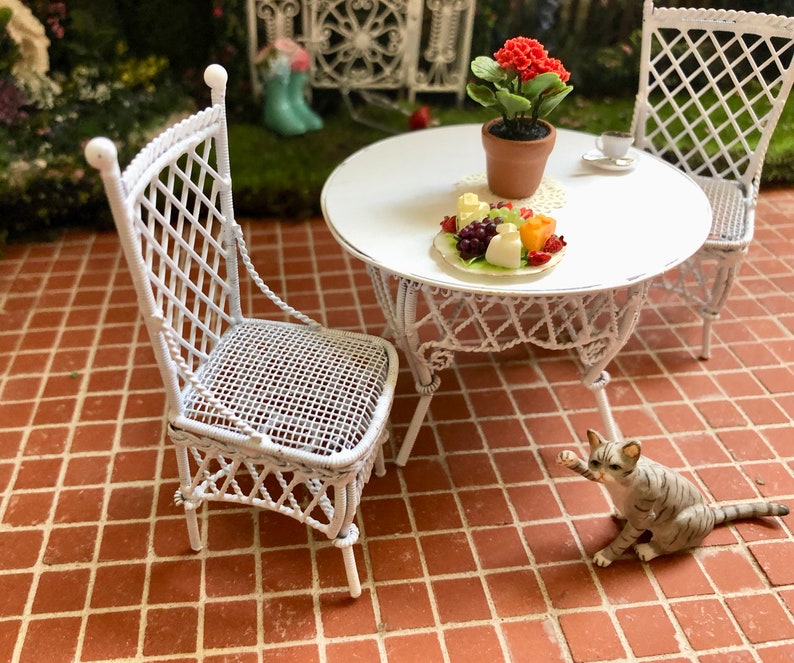 Miniature Table and Chair Set White Gathering Table and - Etsy