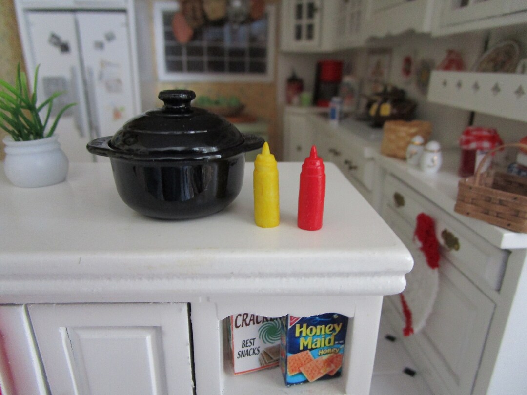 Miniature Ketchup and Mustard Bottles 2 Piece Set Mini - Etsy