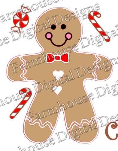 Gingerbread Christmas Boy & Girl 40 Files .svg/.dxf/.png/.jpg for Use W ...