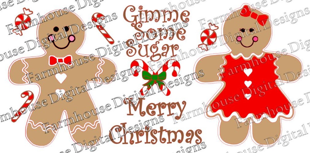 Gingerbread Christmas Boy & Girl - 40 Files .svg/.dxf/.png/.jpg for Use ...