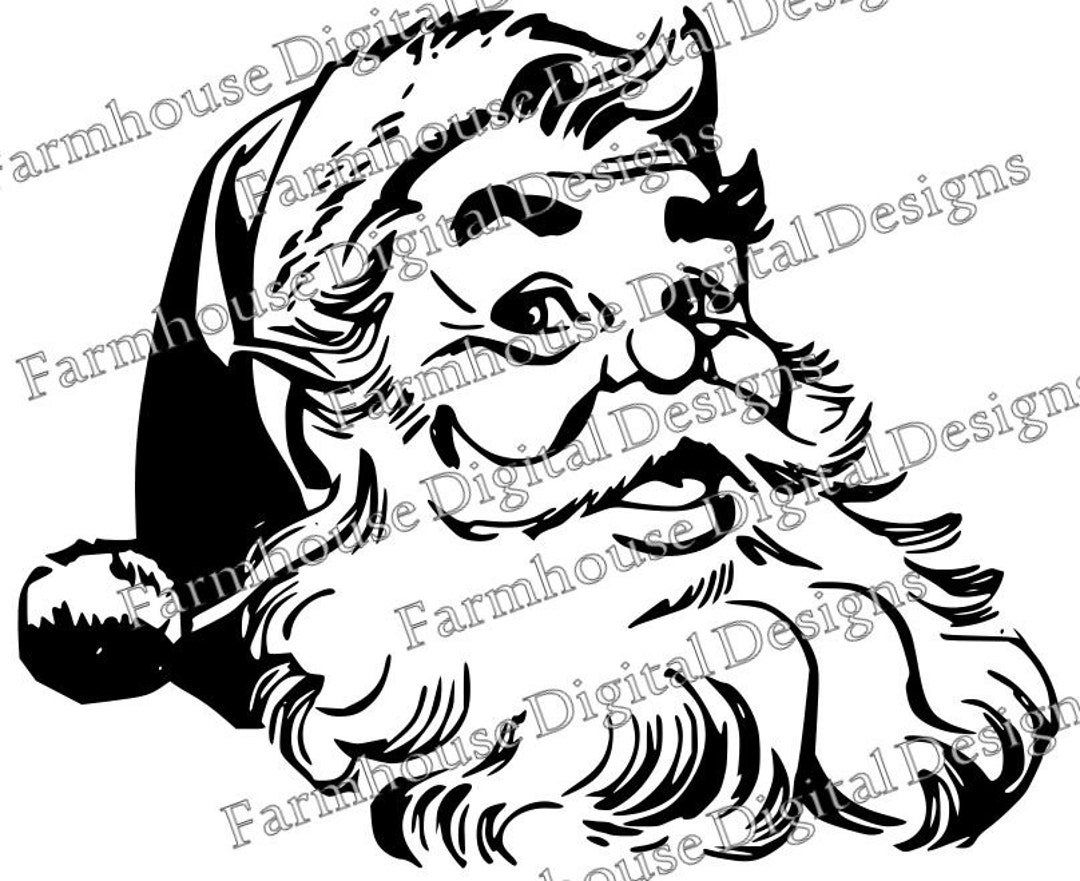 Santa #1 .SVG/.DXF/.PNG for Use W/ Silhouette Studio and Other Cutters ...