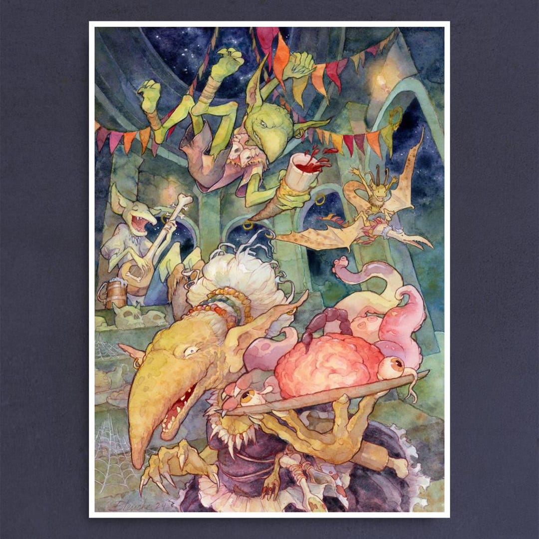 The Goblin Party - Fine Art Print - Etsy