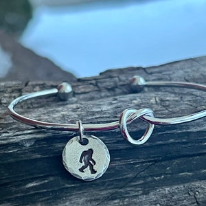 Sasquatch Love Knot Bracelet, Bigfoot Love Knot Charm Bracelet, Cryptid ...