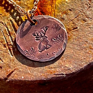 Jackalope Copper Pendant Necklace, Delicate Cryptid Jewelry Gift, Jack ...