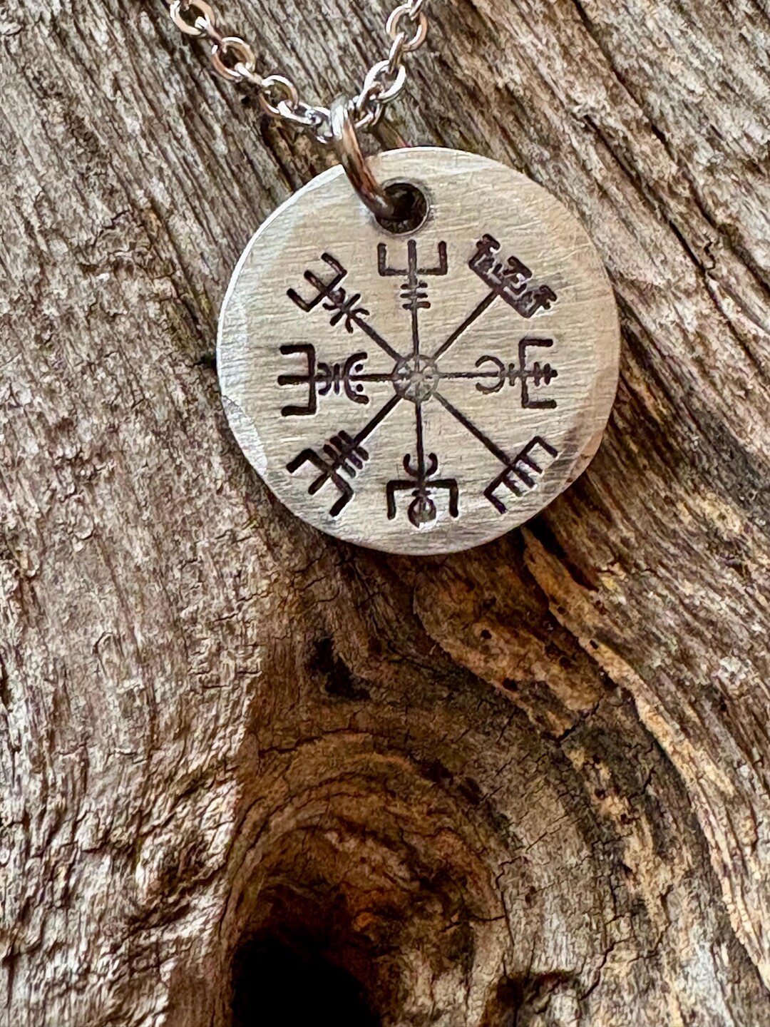 Vegvisir Viking Compass Solid Pewter Pendant, Norse Symbol Jewelry ...