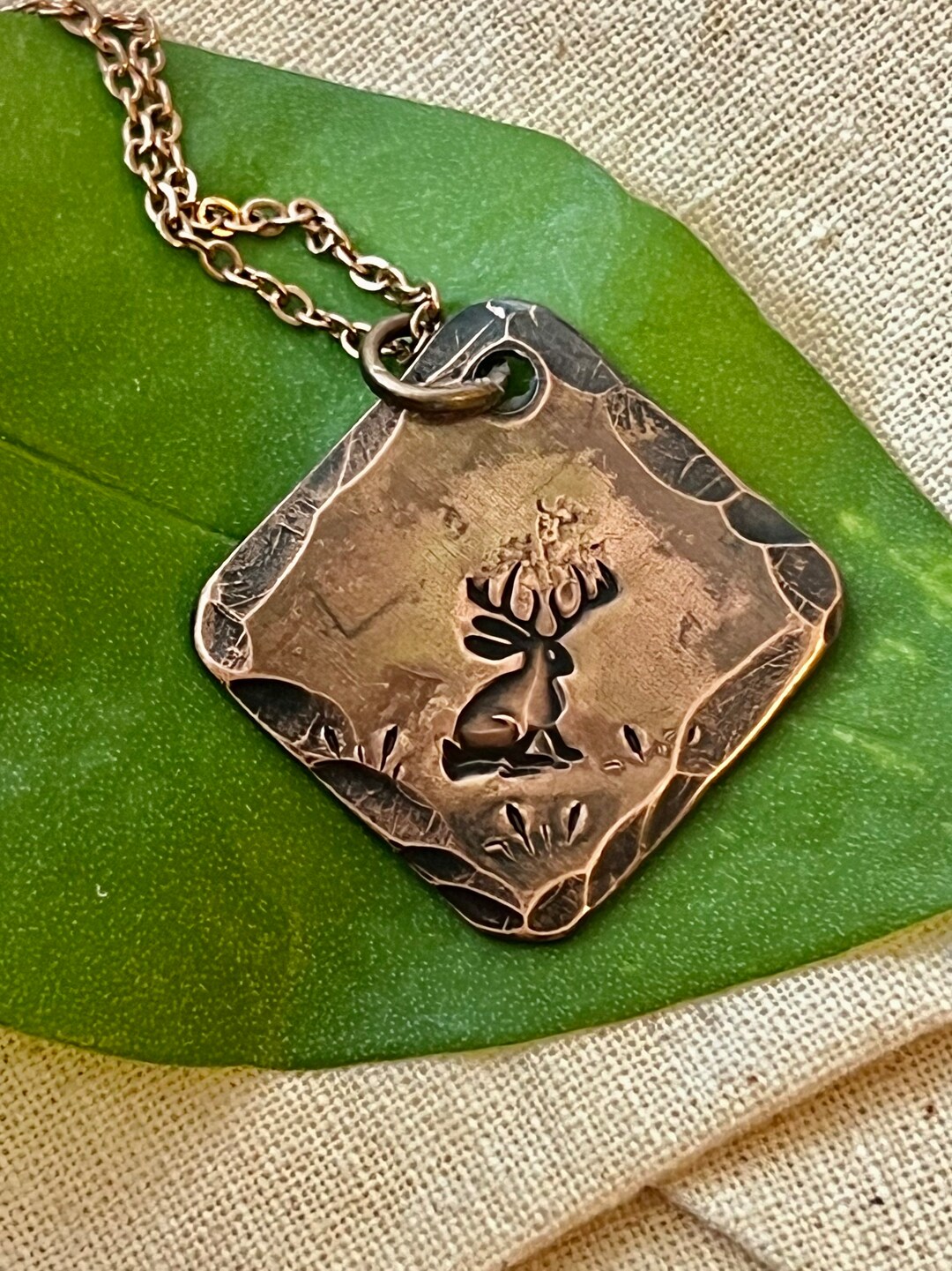 Jackalope Copper Pendant Necklace, Cryptid Jewelry Gift, Jack Rabbit ...