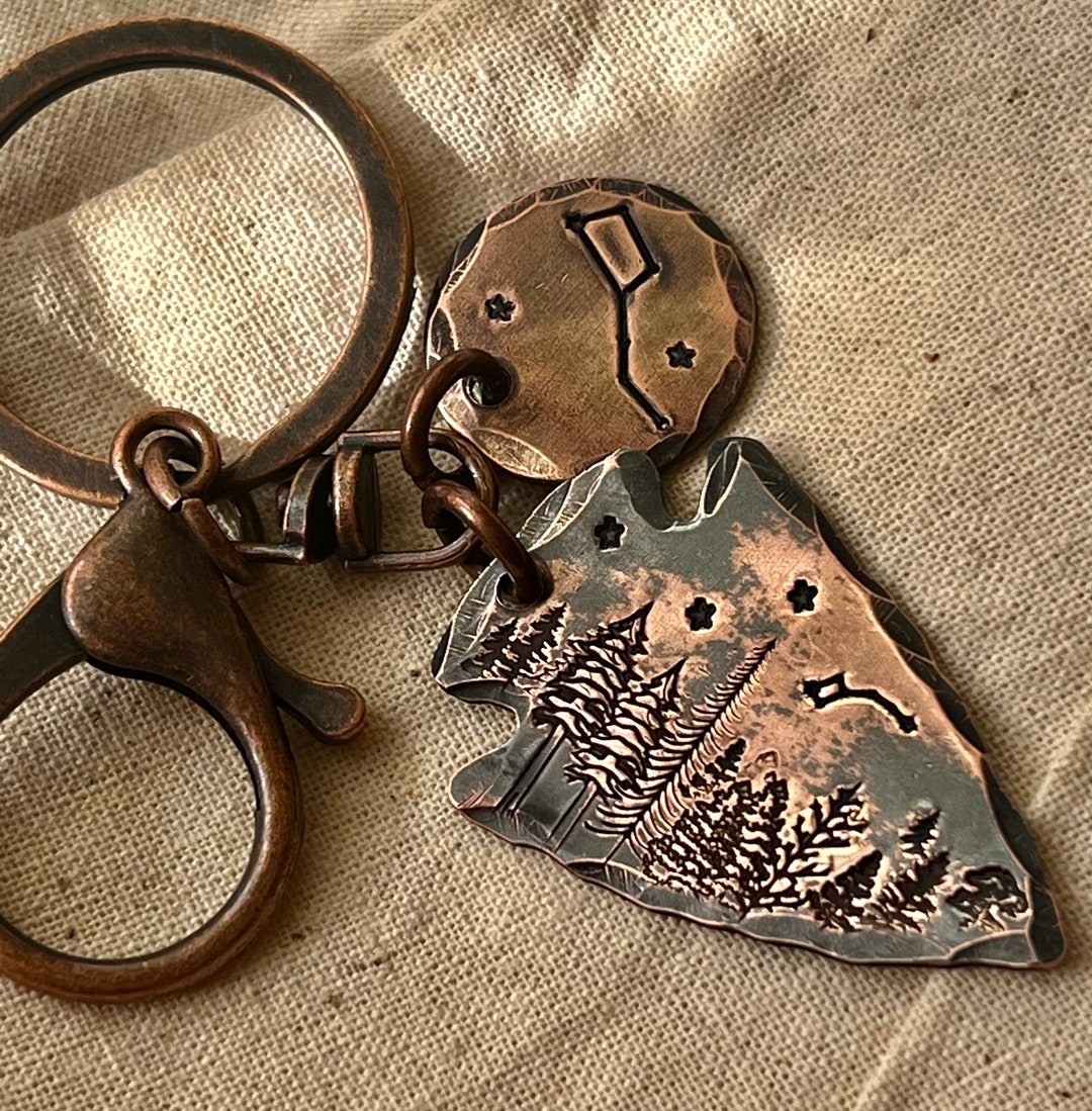 Arrowhead Big Dipper and Little Dipper Copper Keychain - Etsy