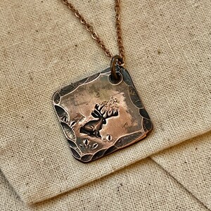 Jackalope Copper Pendant Necklace, Cryptid Jewelry Gift, Jack Rabbit ...