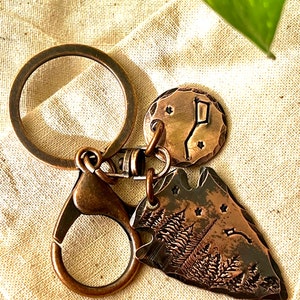 Arrowhead Big Dipper and Little Dipper Copper Keychain - Etsy