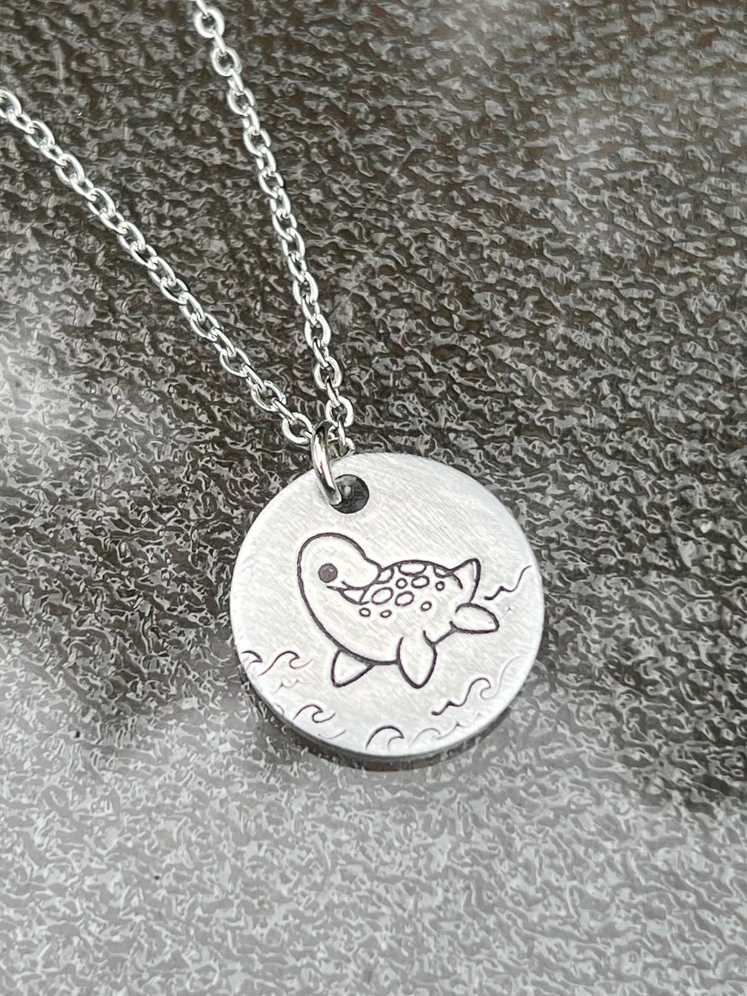 Hand-stamped Pewter Loch Ness Monster Necklace, Nessie Charm - Etsy