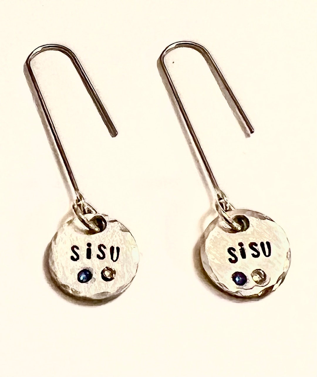 Finnish SISU Pewter and Austrian Crystal Dangle Charm Earrings Perfect ...