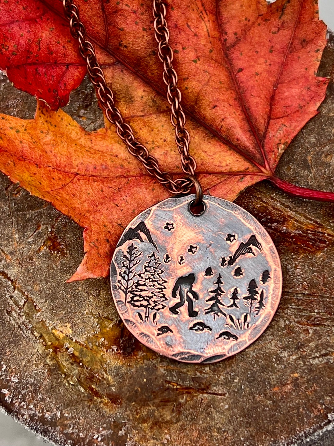 Sasquatch Pendant, Bigfoot Necklace, Yeti Jewelry, Sasquatch Necklace ...