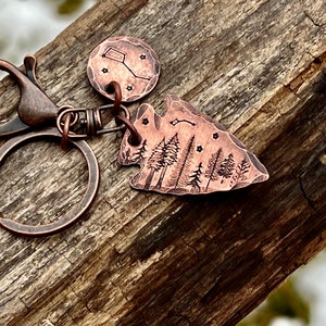 Arrowhead Big Dipper and Little Dipper Copper Keychain, Evergreen Trees ...