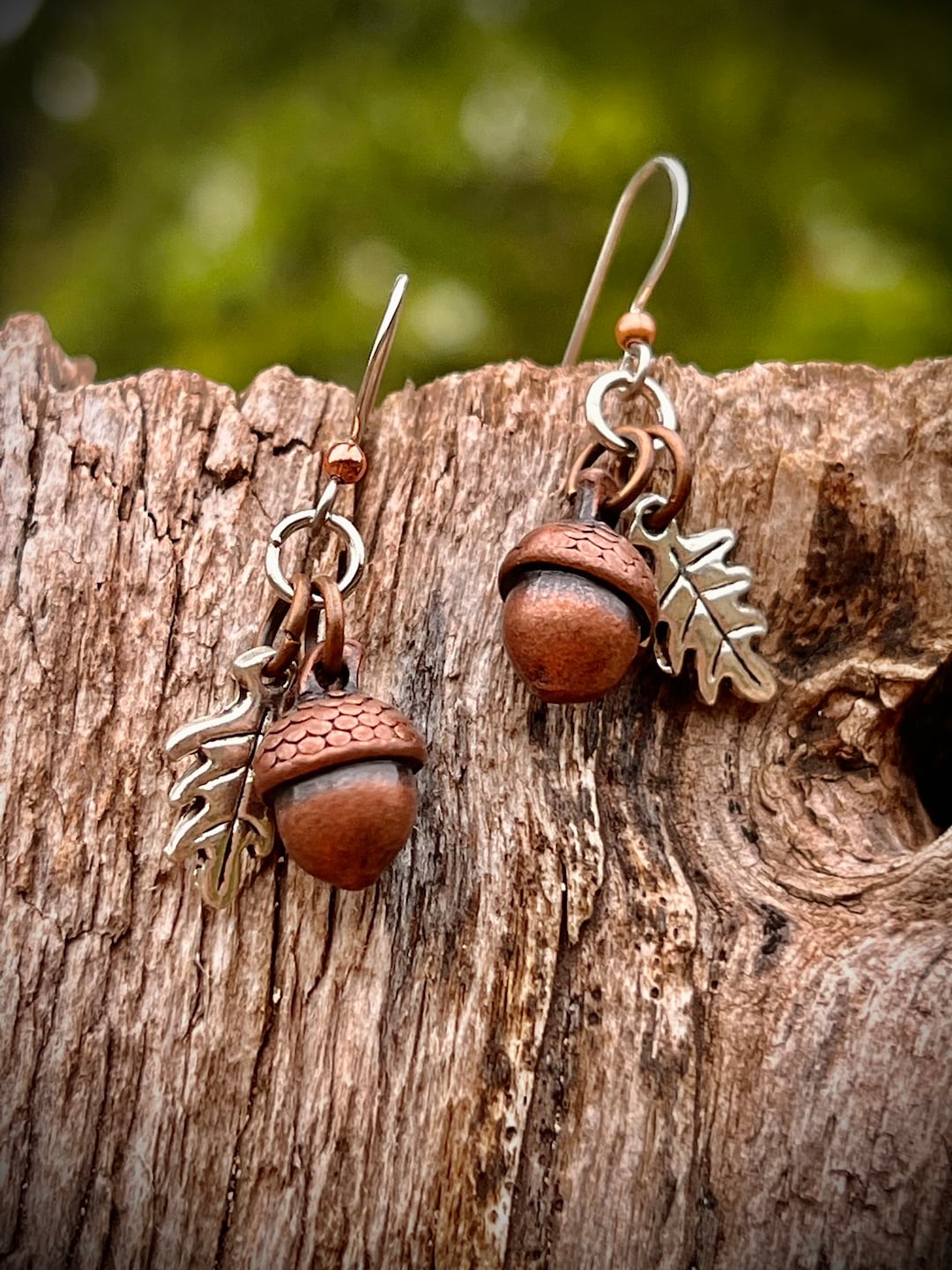 Copper Acorn Earrings, Oak Leaf and Acorn Jewelry, Acorn Gift, Autumn ...