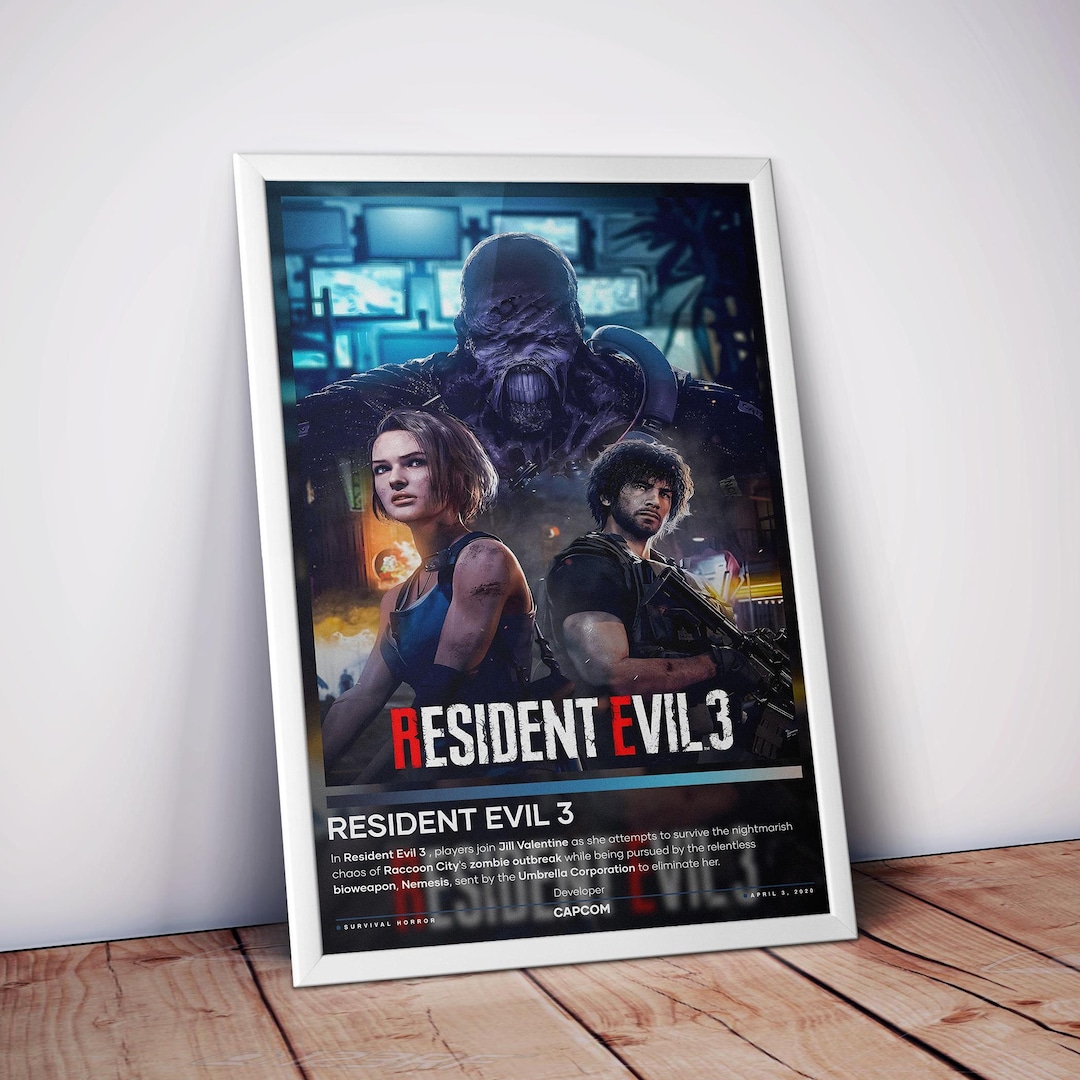 Resident Evil 3 Poster | Video Game Poster | 4 Colors | High Quality ...