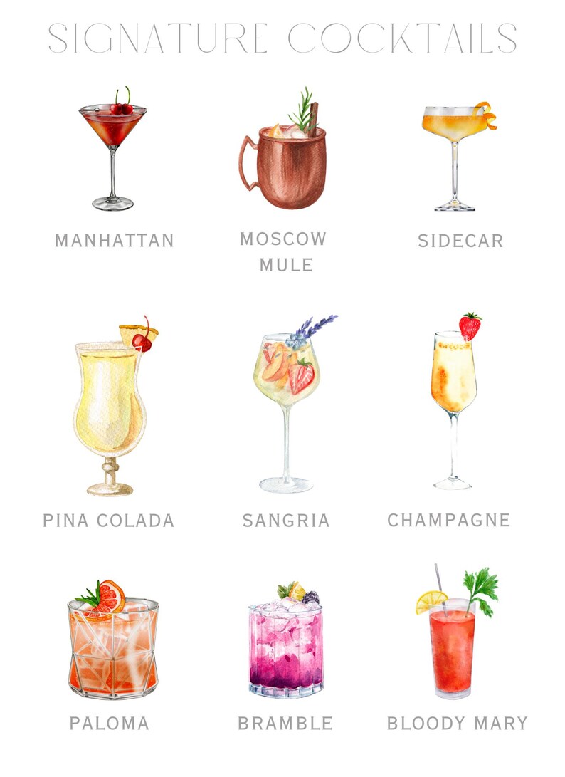 Custom Signature Cocktail | Custom Cocktail Menu | His and Hers ...