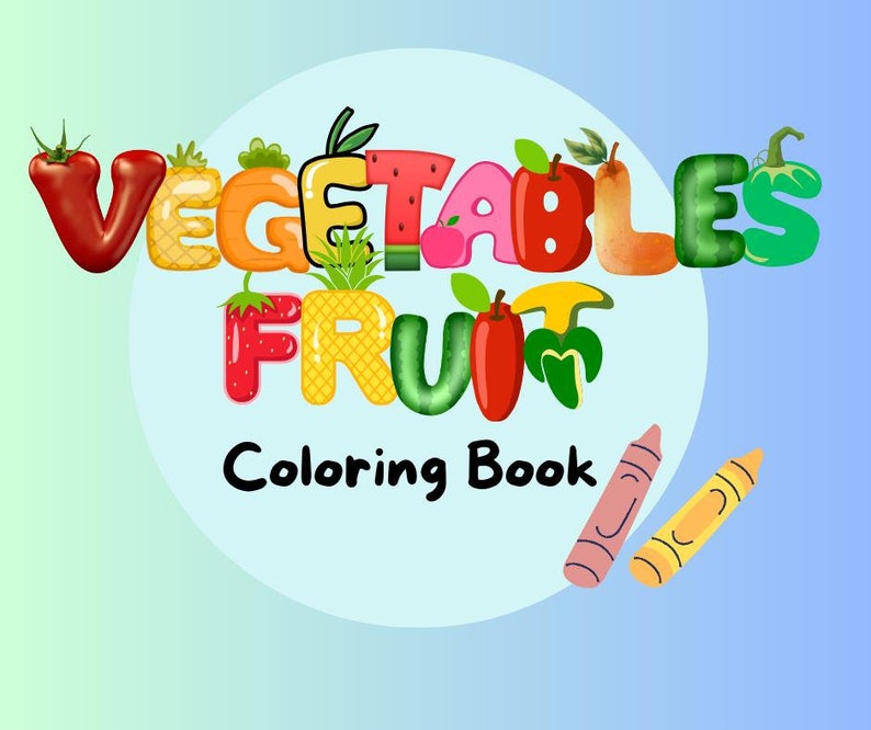 Vegetables and Fruits Coloring Book - Etsy