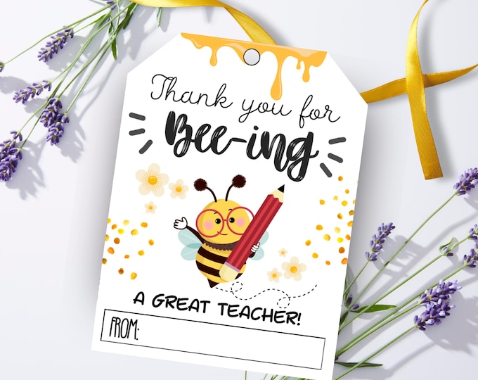 Thank You for BEEING a Great Teacher Tag - Etsy Canada