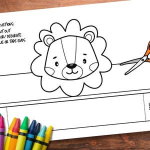 Lion Paper Crown for Kids, Coloring Paper Crown, Safari Animal Paper ...