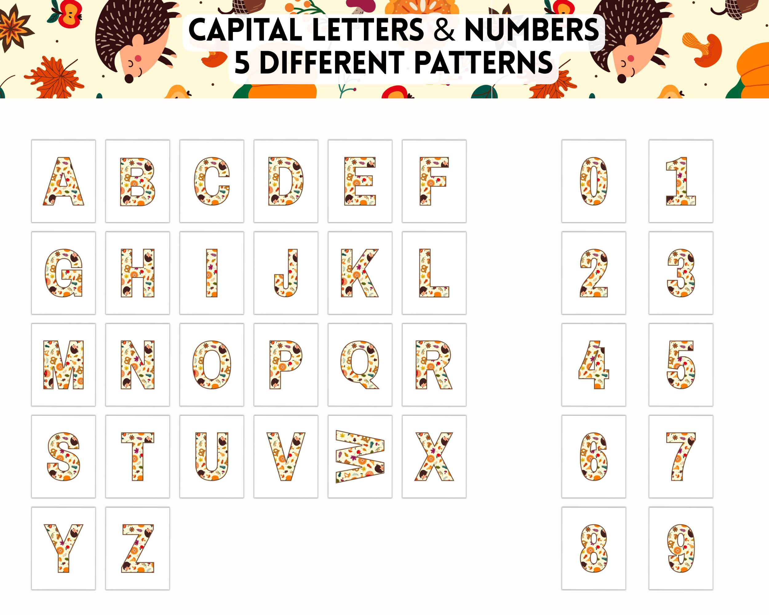 Thanksgiving Bulletin Board Letters and Numbers, Fall Bulletin Board ...