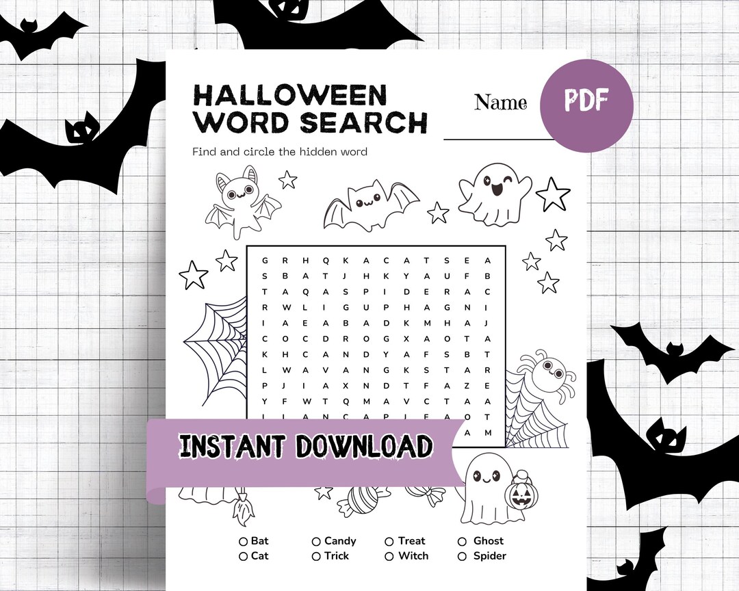 Halloween Word Search, Word Search Puzzle, Halloween Activity Sheet ...