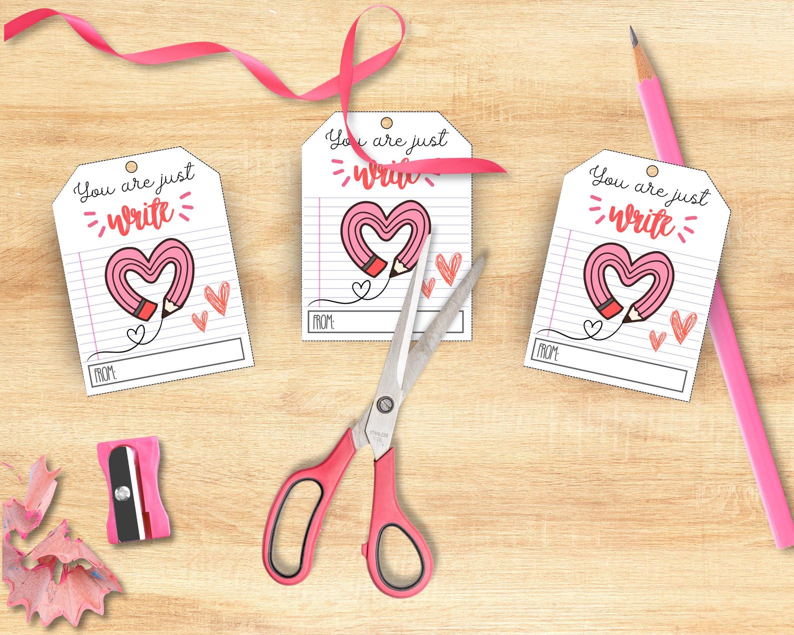 Valentines Pencil Gift Tag, Pencil Valentine, Valentines Class Gift ...