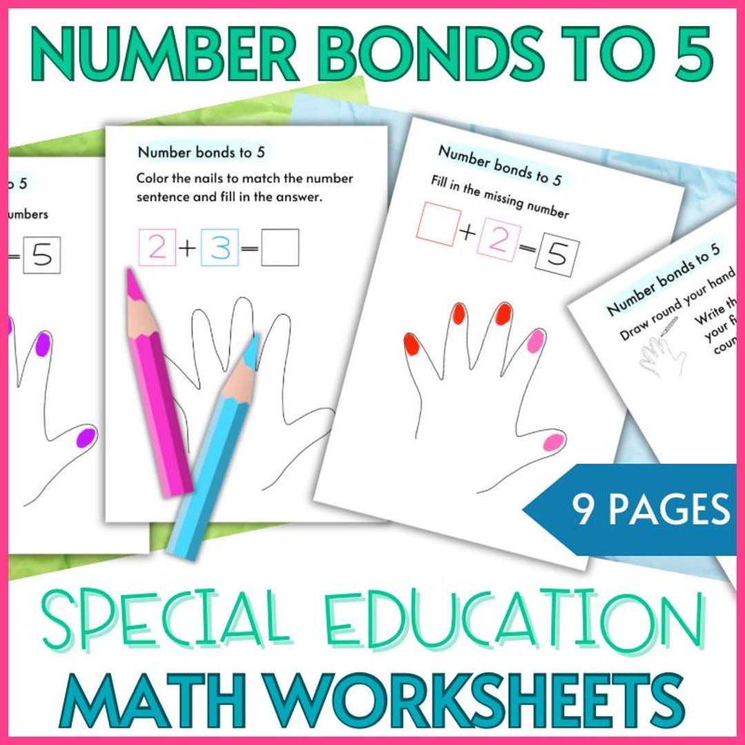Number Bonds to 5 Worksheets for Kids, Kindergarten Maths Activiites ...