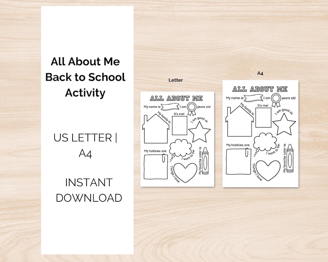 All About Me, Back to School, All About Me Printable, Get to Know Me ...