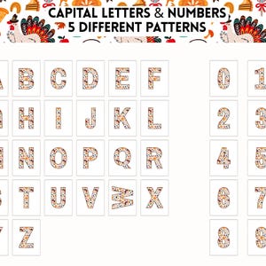 Thanksgiving Bulletin Board Letters and Numbers, Fall Bulletin Board ...