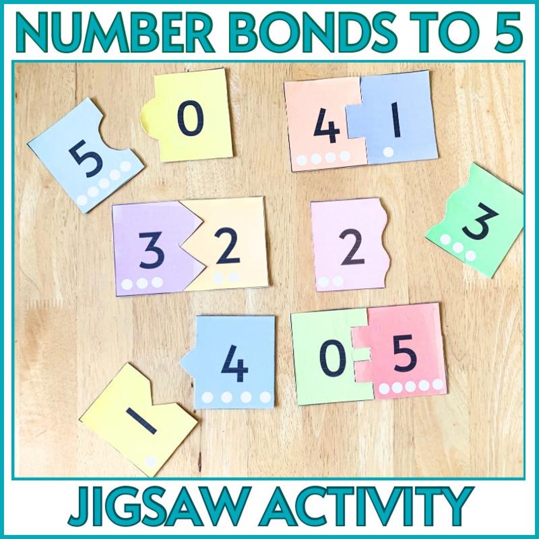 Prek Kindergarten Number Bonds to 5 Hands on Math Jigsaw Activity - Etsy