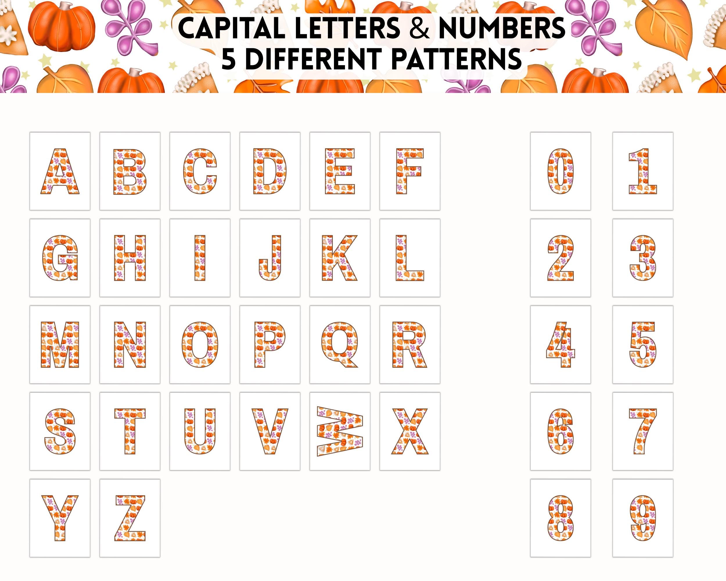 Thanksgiving Bulletin Board Letters and Numbers, Fall Bulletin Board ...