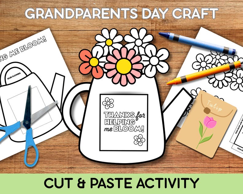 Grandparents Day Craft, Cut and Paste Craft, Grandparents Day Gift, Cut ...