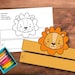Lion Paper Crown for Kids, Coloring Paper Crown, Safari Animal Paper ...
