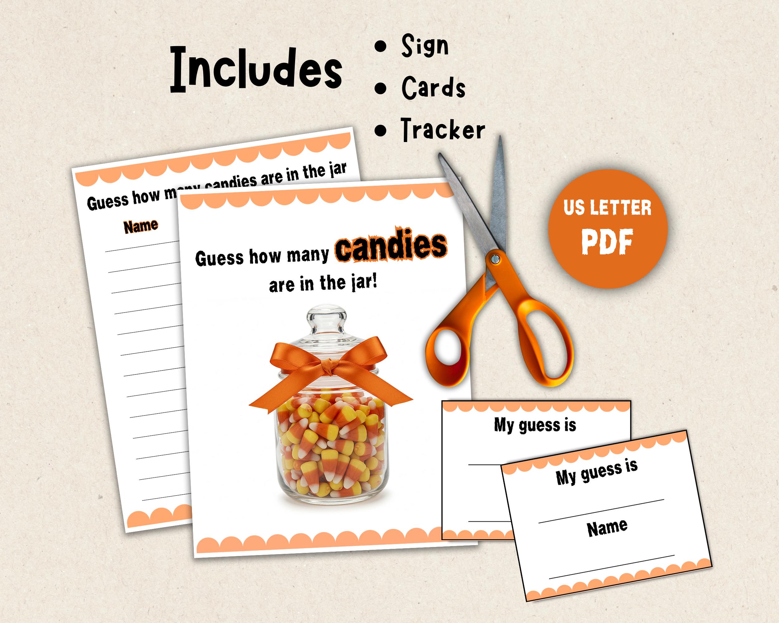 Halloween Guess How Many Candies Game, Halloween Guess How Many Sign ...