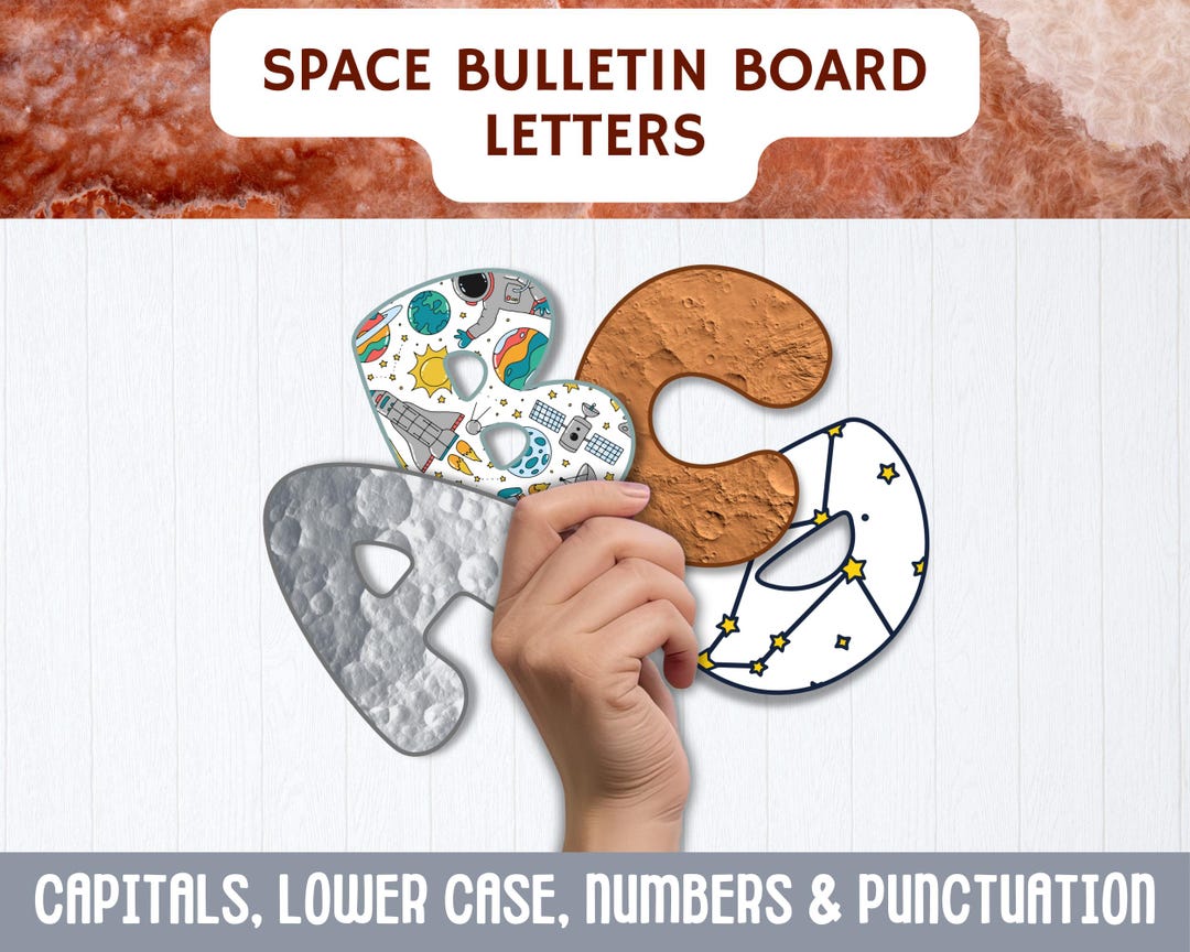 Space Bulletin Board Bubble Letters & Numbers, Space Bulletin Board ...