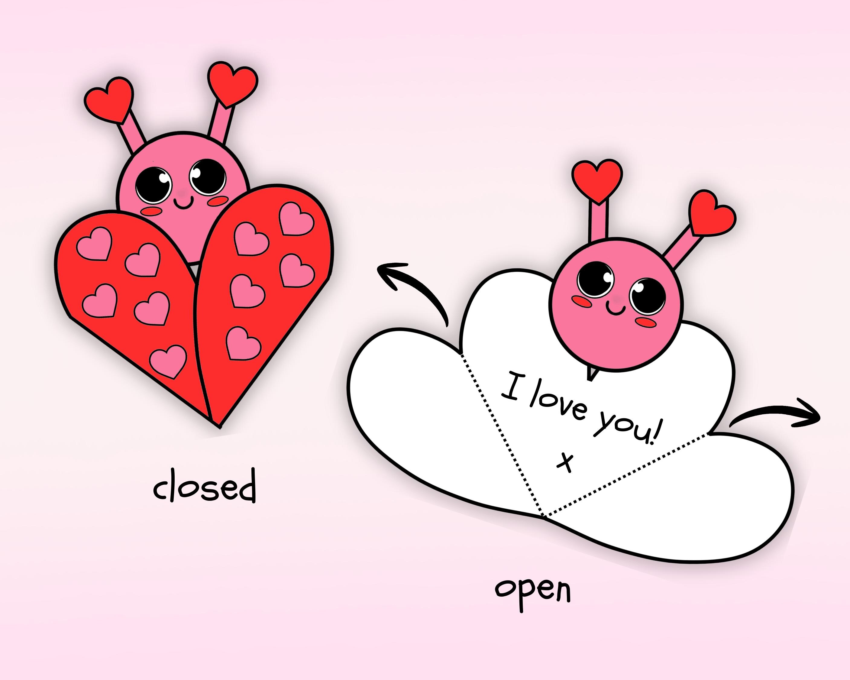 Valentine’s Day Love Bug Craft, Valentine’s Day Cut and Paste Craft ...