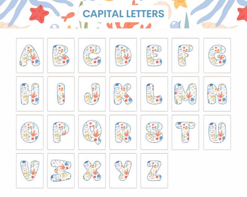 Ocean Bulletin Board Bubble Letters & Numbers, Ocean Bulletin Boards ...