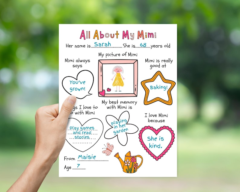 All About My Mimi, Grandparents Day Printable, Grandparents Day ...